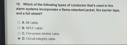 Solved Which of the following types of conductor that's used | Chegg.com