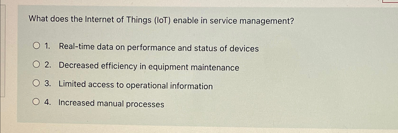 Solved What does the Internet of Things (IOT) ﻿enable in | Chegg.com