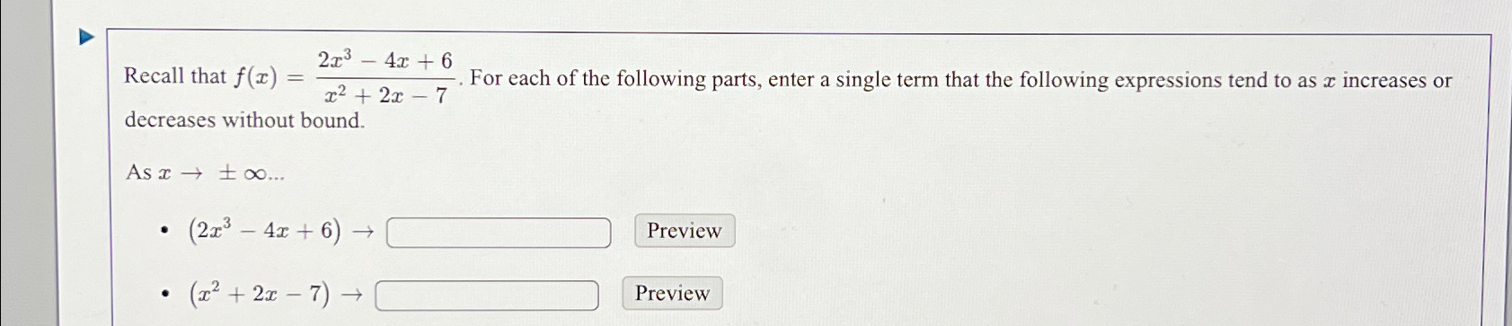 Solved Recall that f(x)=2x3-4x+6x2+2x-7. ﻿For each of the | Chegg.com