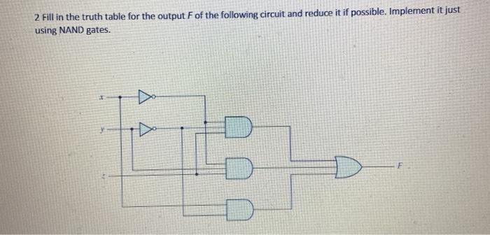 Solved 2 Fill in the truth table for the output F of the | Chegg.com