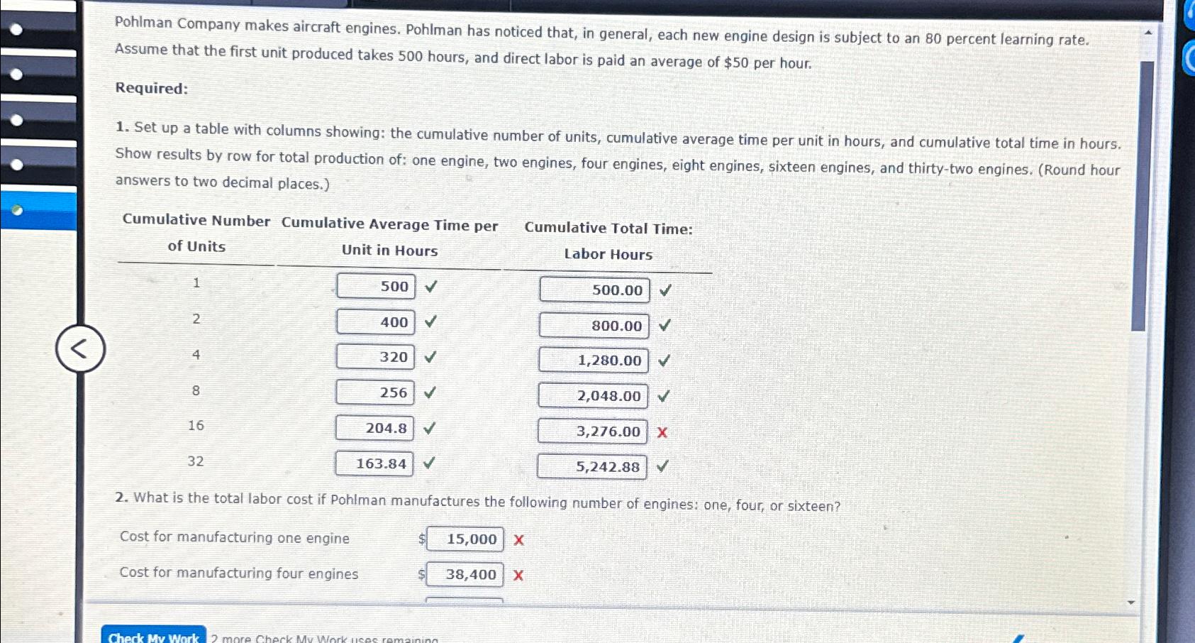 Solved Pohlman Company makes aircraft engines. Pohlman has | Chegg.com