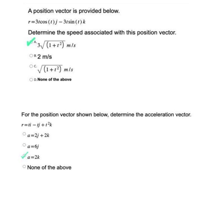 Solved A position vector is provided below. | Chegg.com