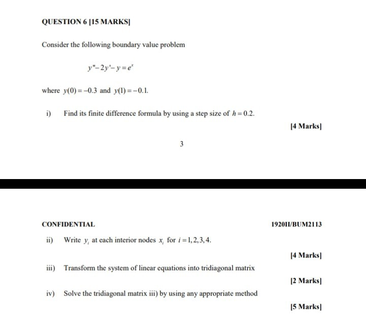 Solved QUESTION 6 [15 MARKS Consider the following boundary | Chegg.com