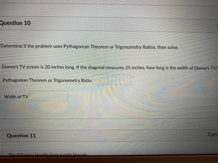 Solved Use the Pythagorean Converse to state whether the | Chegg.com