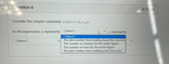 Solved Consider The Subplot Command Subplot M N P