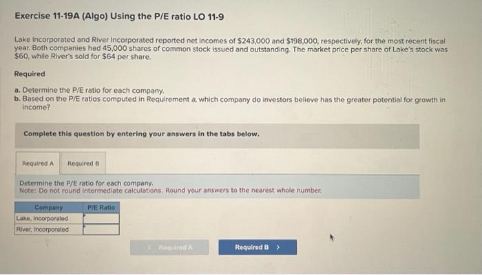 Exercise 11-16A (Algo) Determining the effects of | Chegg.com