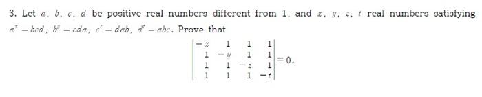 Solved 3. Let a,b,c,d be positive real numbers different | Chegg.com