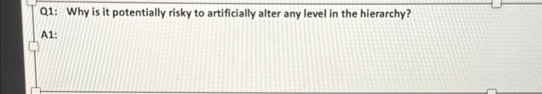 Solved Q1: Why is it potentially risky to artificially alter | Chegg.com