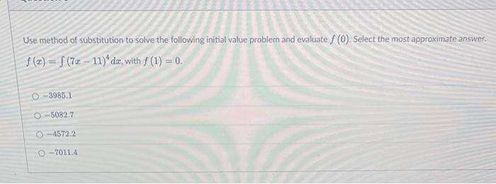 Solved Use method of substitution to solve the following | Chegg.com