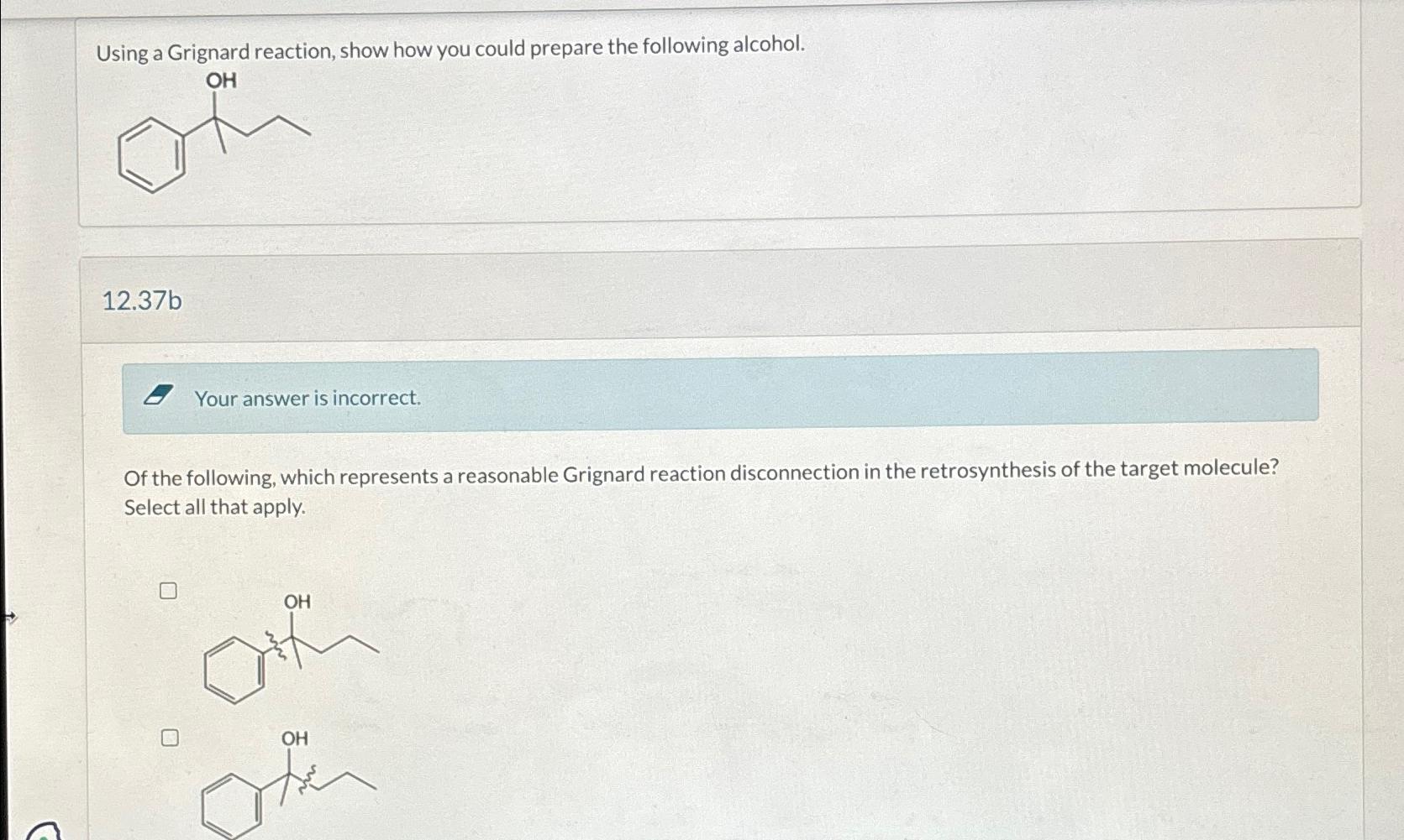 Solved Using a Grignard reaction, show how you could prepare | Chegg.com