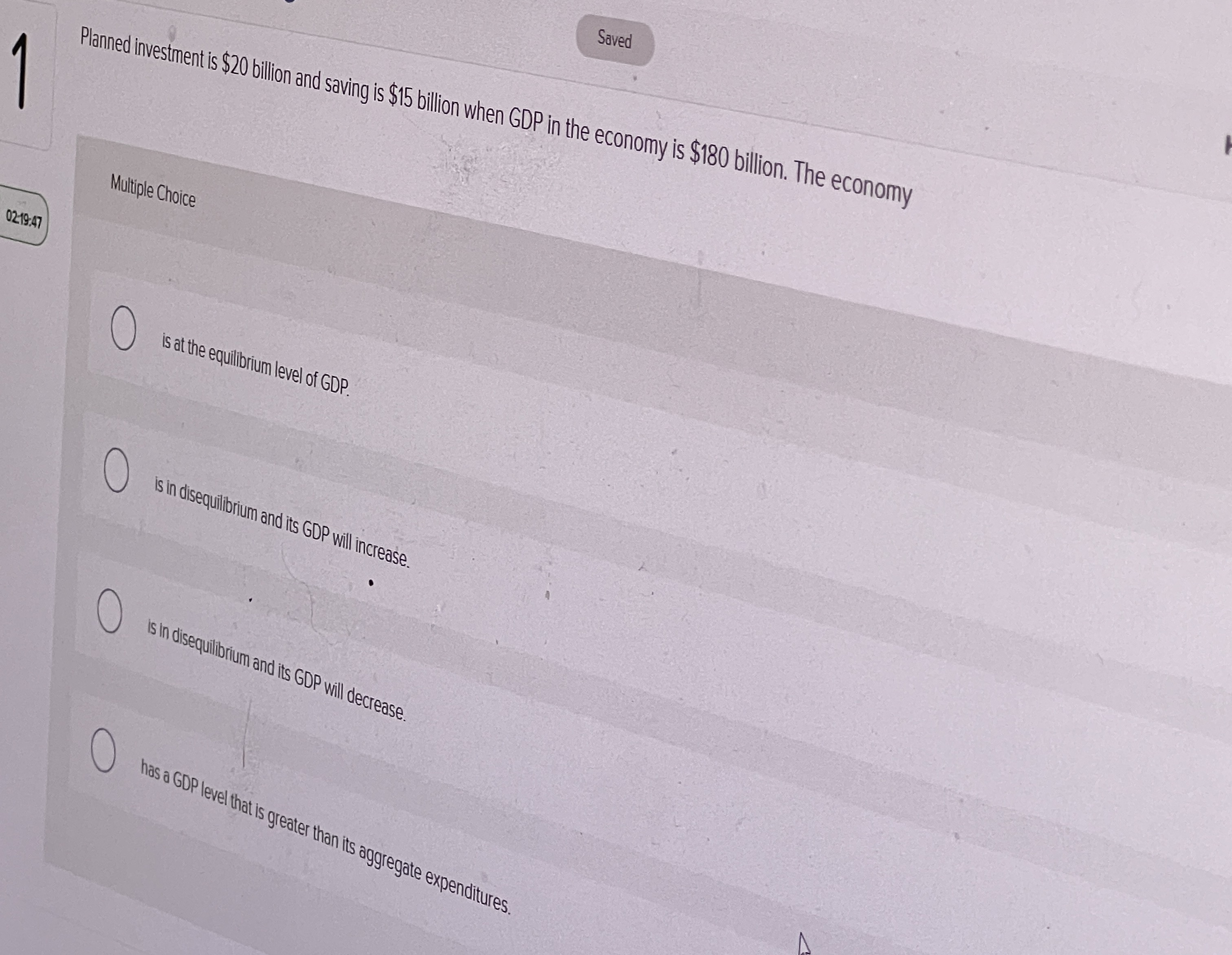 Solved 1 ﻿Planned investment is $20 ﻿billion and saving is | Chegg.com