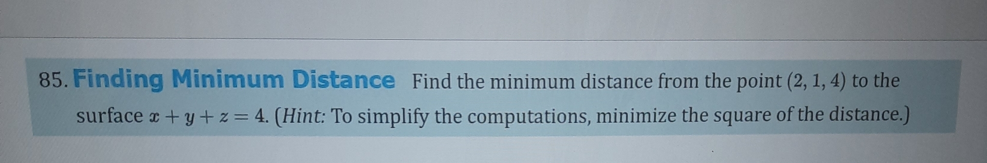 Solved Finding Minimum Distance Find the minimum distance | Chegg.com