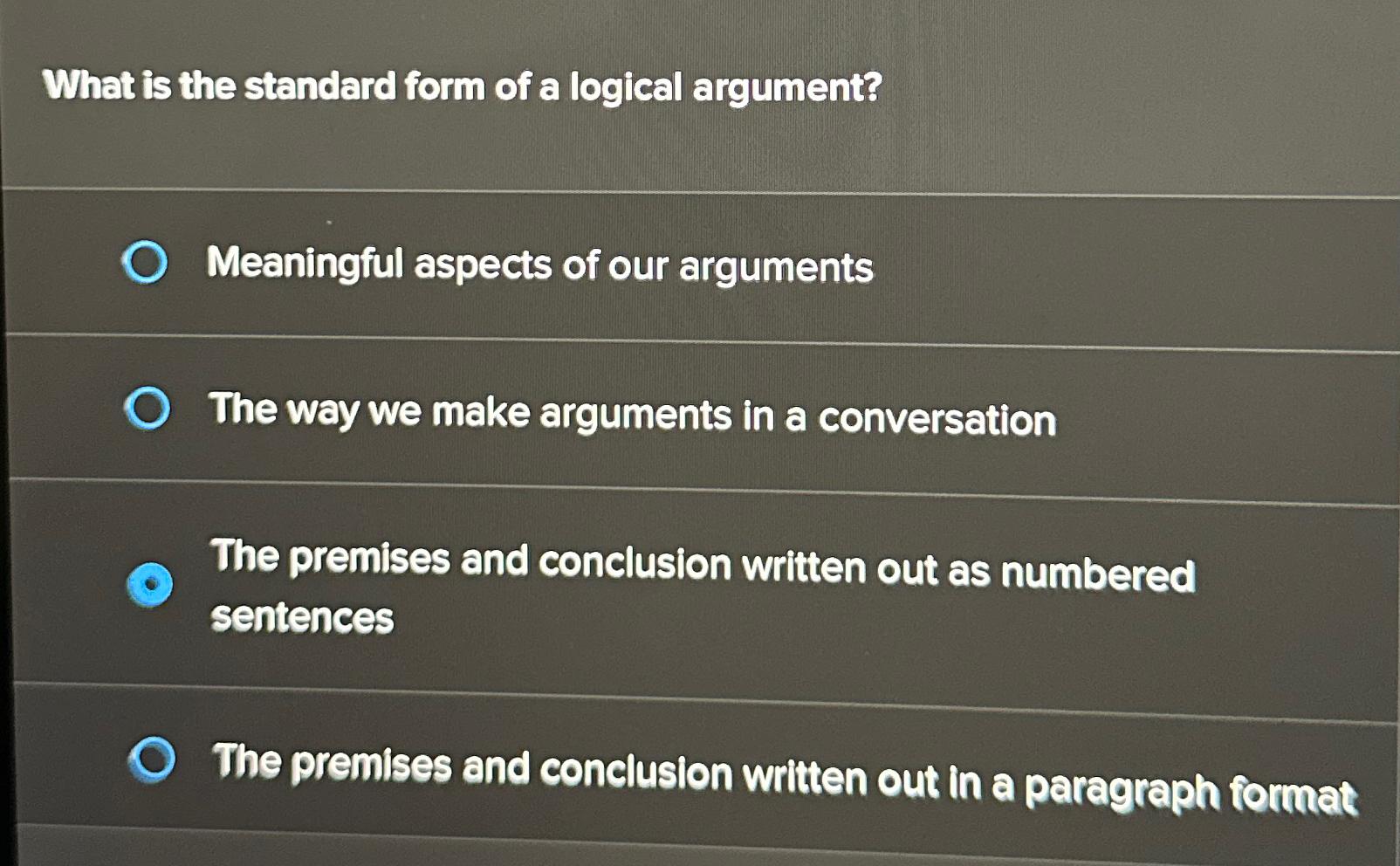 Solved What is the standard form of a logical | Chegg.com