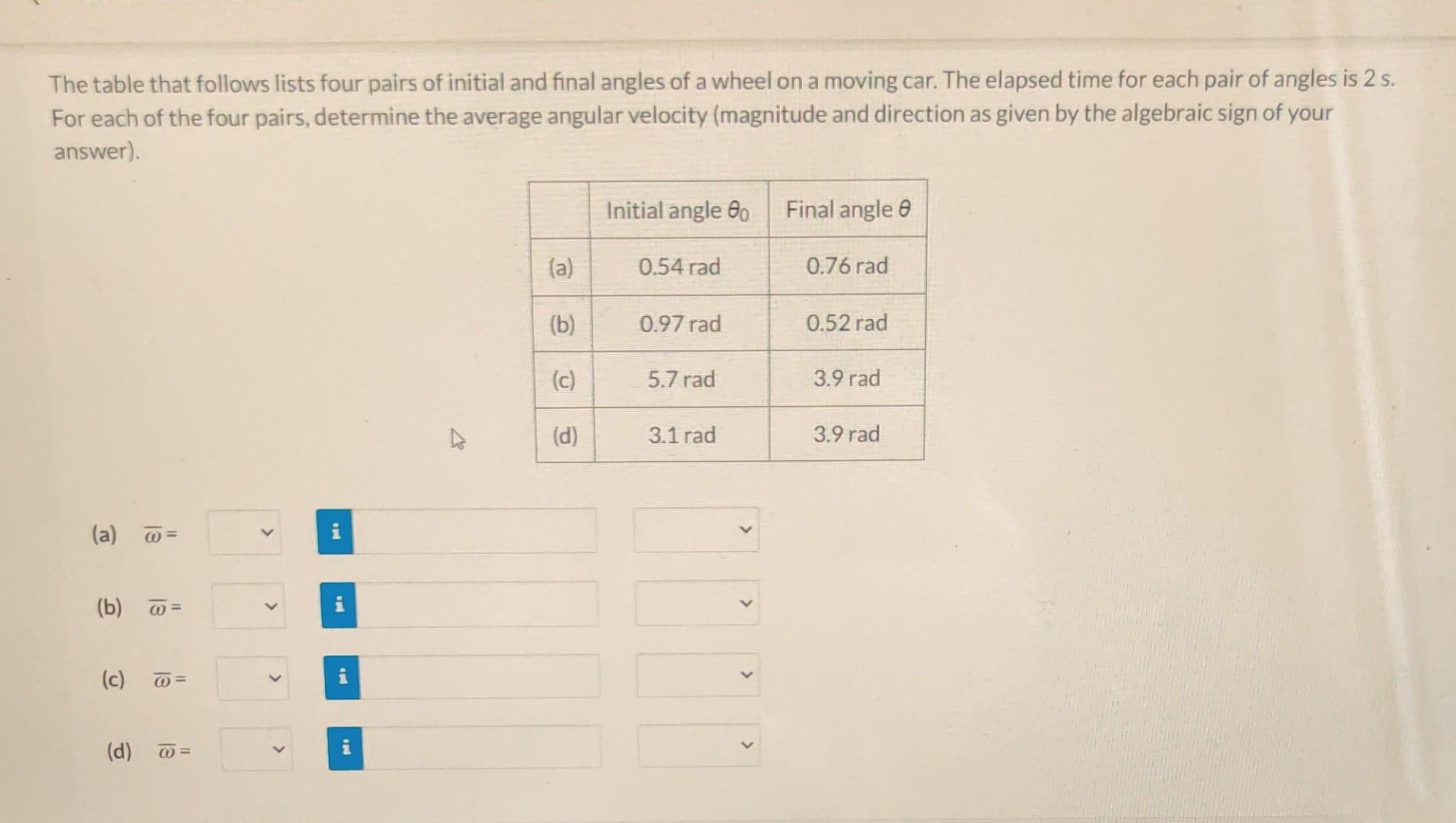 Solved The table that follows lists four pairs of initial | Chegg.com