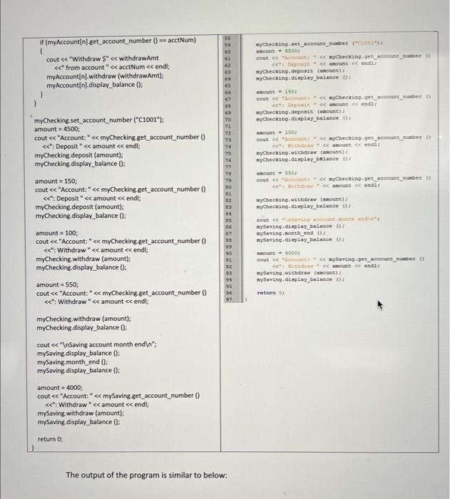 Solved 1. Define a class BankAccount which contains the | Chegg.com