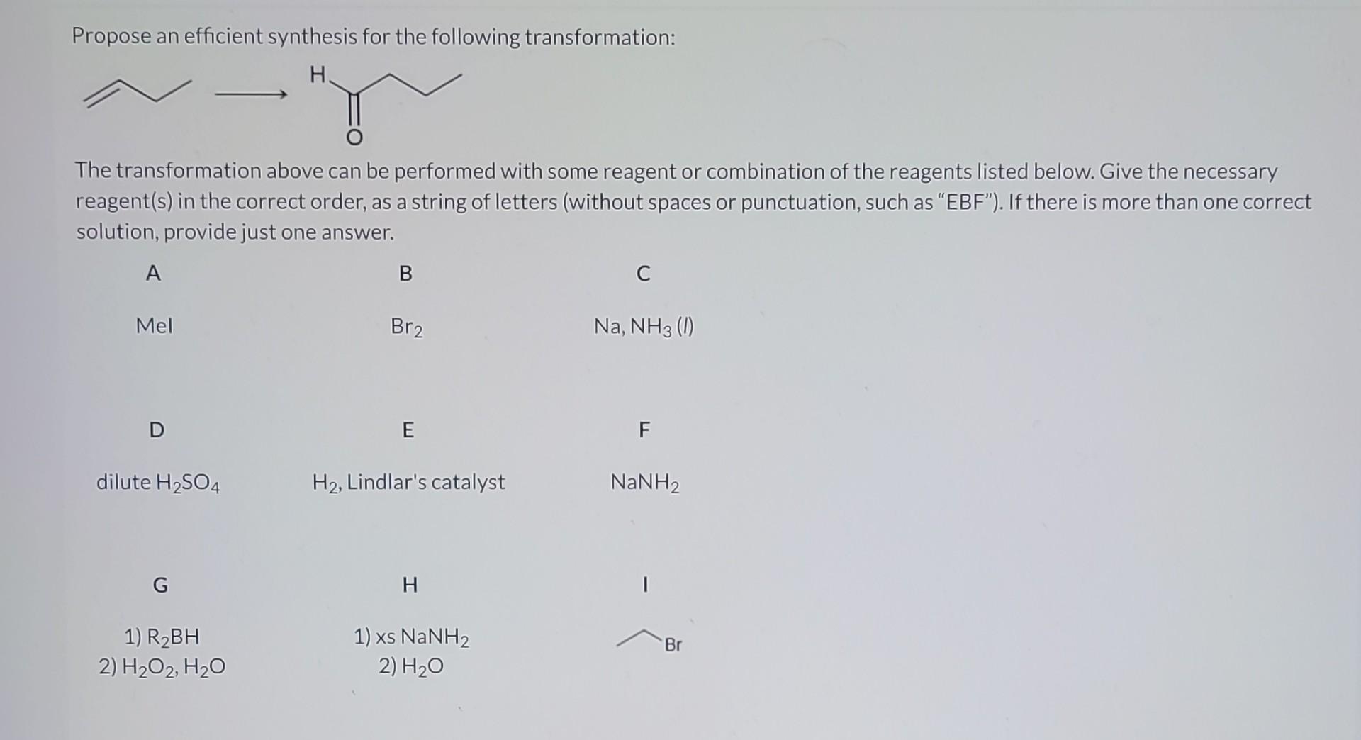 Solved Propose an efficient synthesis for the following | Chegg.com