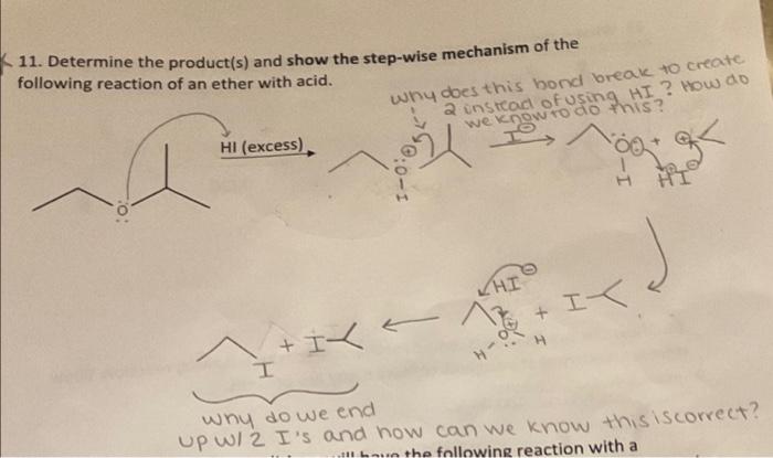 Solved 11. Determine the product(s) and show the step-wise | Chegg.com