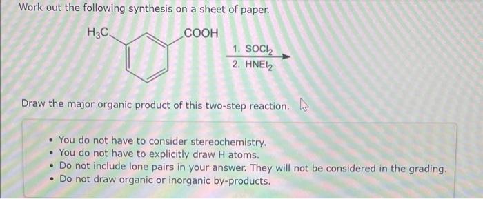 Solved Work out the following synthesis on a sheet of paper. | Chegg.com
