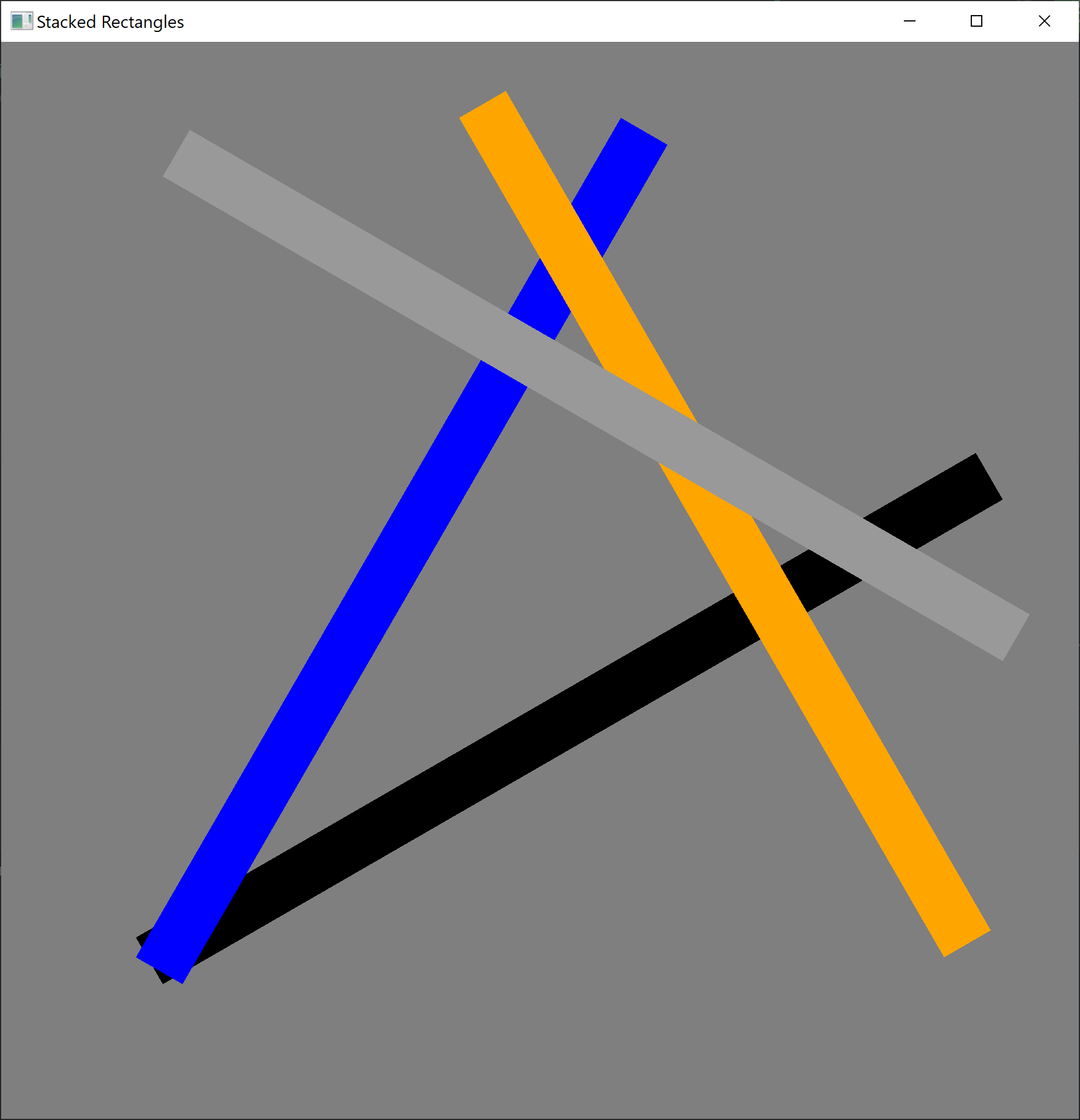 Solved A program displays four rectangles colored orange, | Chegg.com