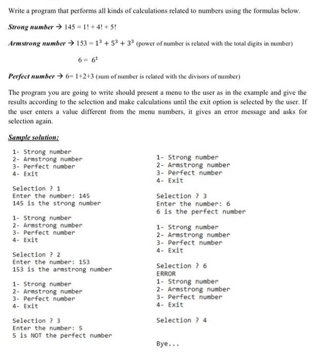 Solved Strong number →145=1!+4!+5! Armstrong number | Chegg.com