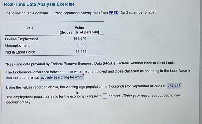 Solved Real-Time Data Analysis Exercise The following table | Chegg.com