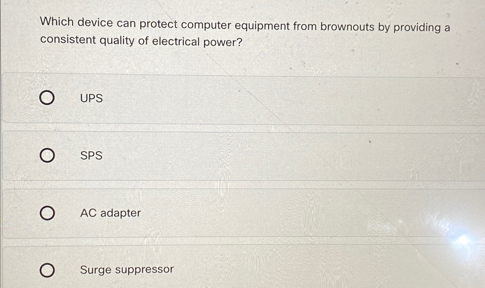 Solved Which device can protect computer equipment from | Chegg.com