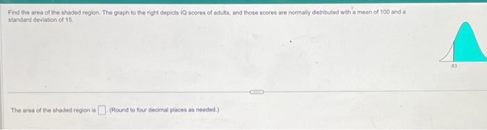 Solved Find the area of the shaded rogion. The graph to the | Chegg.com