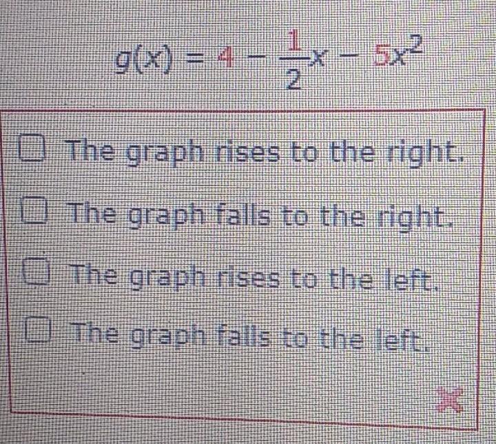 Solved describe the left hand and right hand behavior of the | Chegg.com