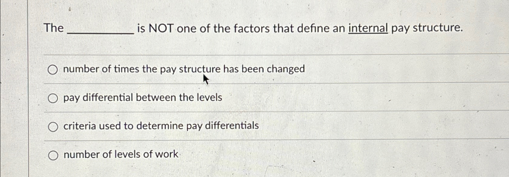 Solved The is NOT one of the factors that define an internal | Chegg.com