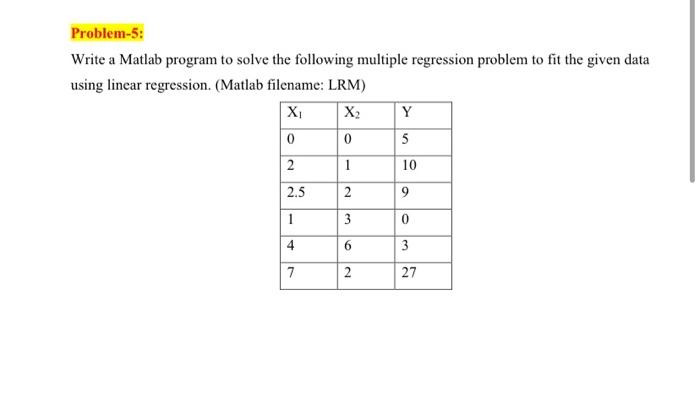 Solved Write a Matlab program to solve the following | Chegg.com