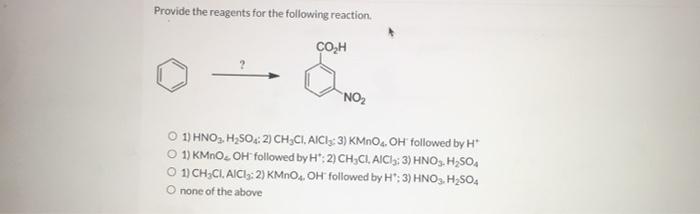 Solved Provide the reagents for the following reaction. 1) | Chegg.com