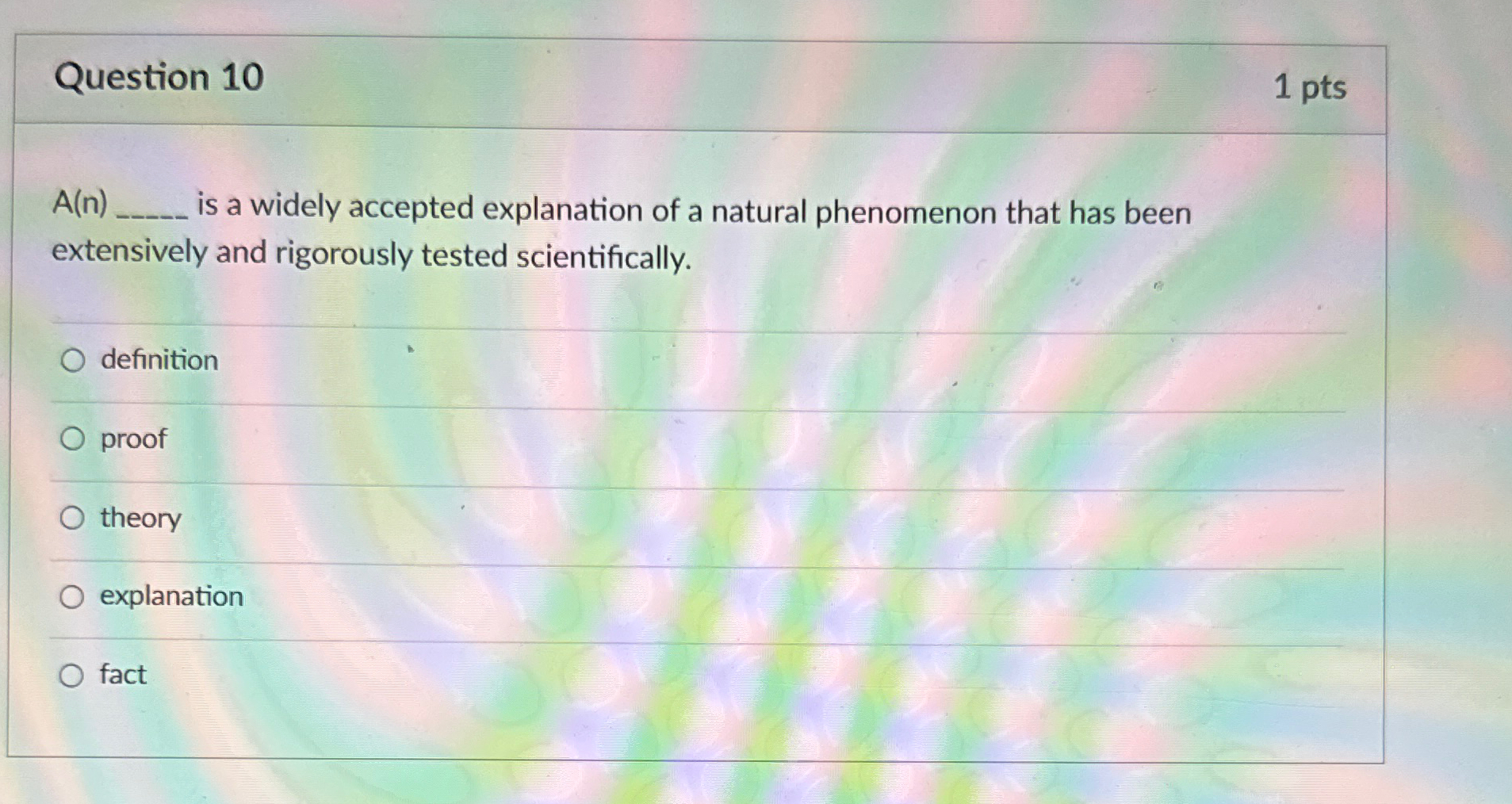 Solved Question 101 ﻿ptsA(n) ﻿is a widely accepted | Chegg.com