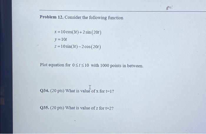 Solved Problem 12. Consider the following function | Chegg.com