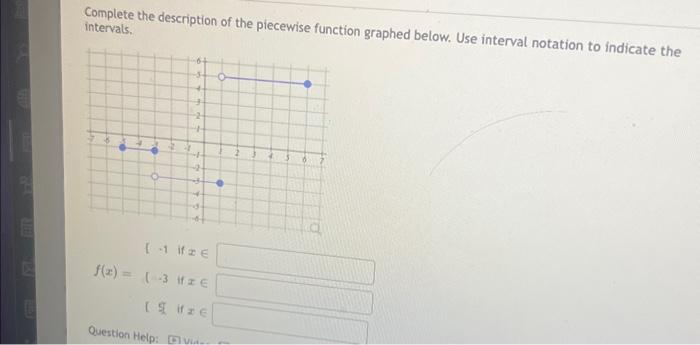 Solved Complete the description of the piecewise function | Chegg.com