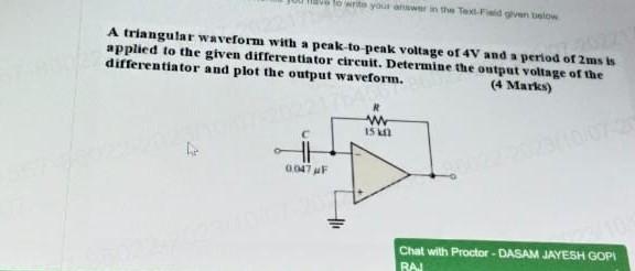 A triangular waveform with a peak-to peak voltage of | Chegg.com