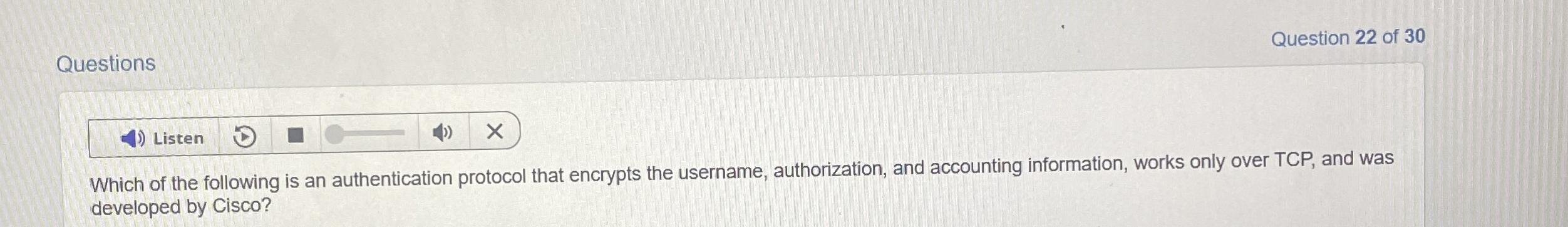 Solved QuestionsWhich of the following is an authentication | Chegg.com