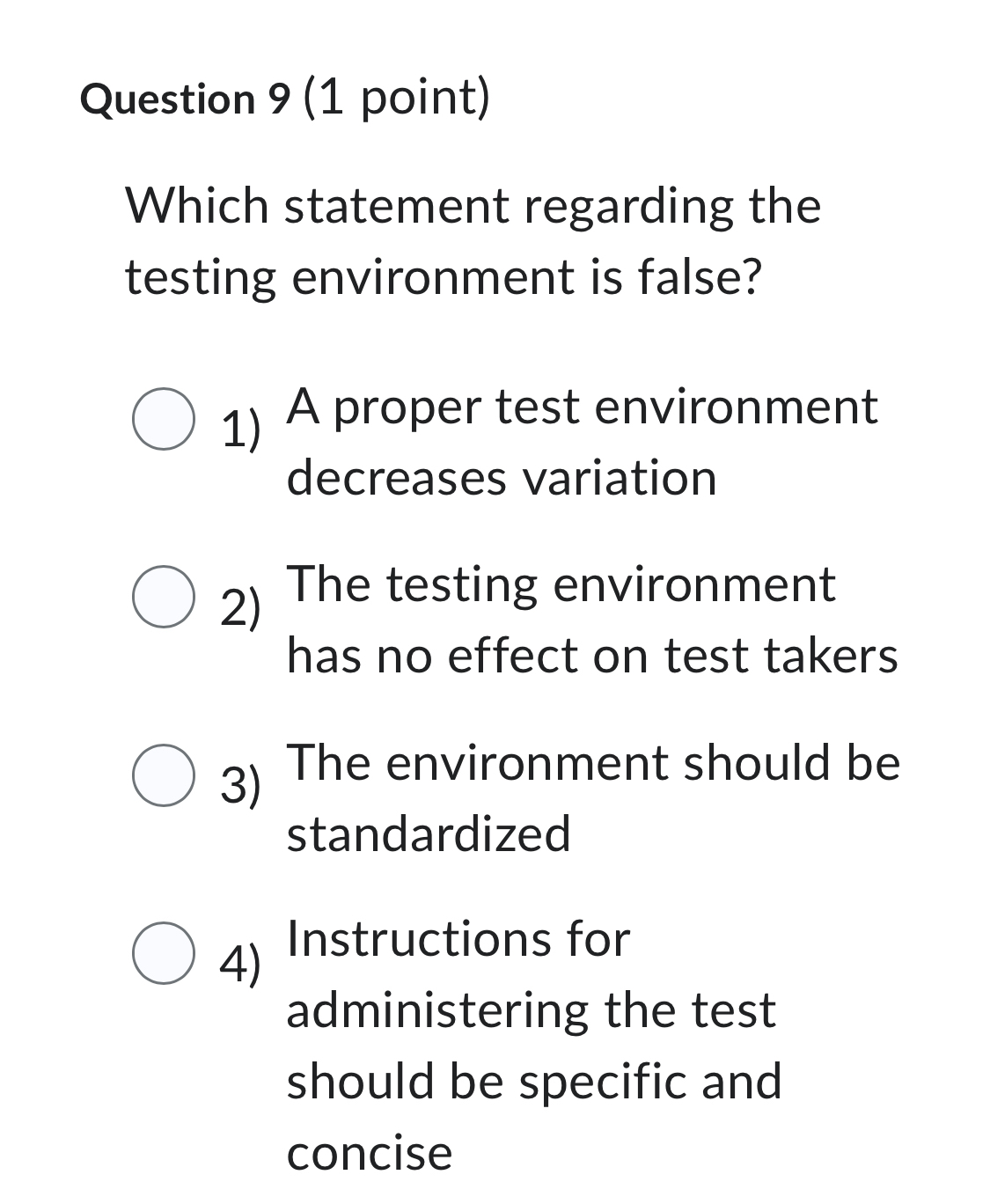 Solved Question 9 (1 ﻿point)Which statement regarding the | Chegg.com