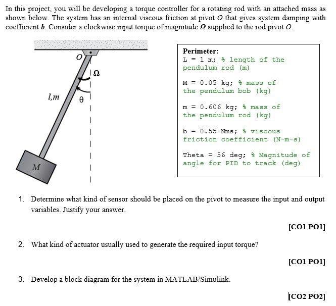 Solved In this project, you will be developing a torque | Chegg.com