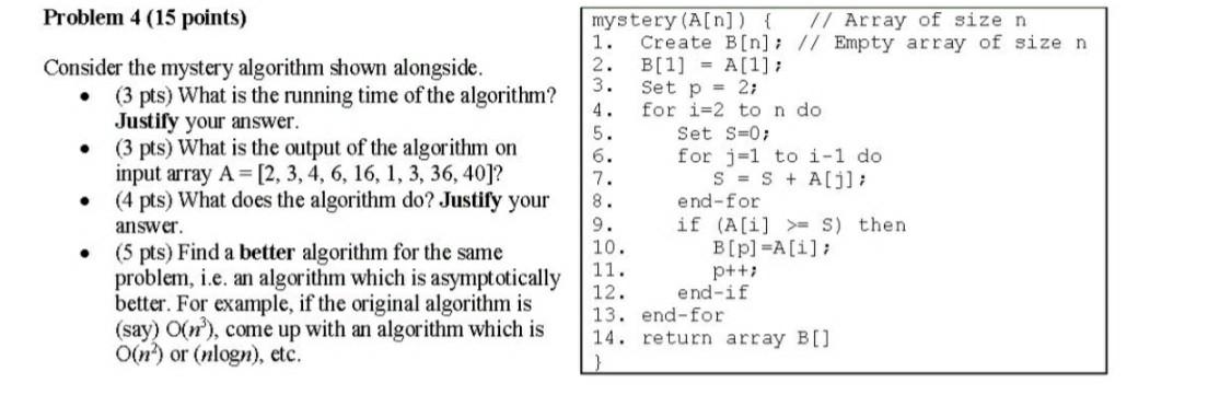 Solved Problem 4 15 Points Consider The Mystery 