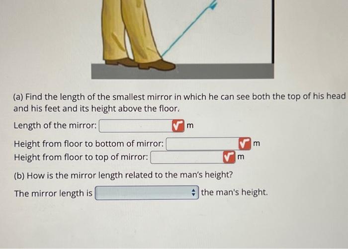Solved Suppose a man stands in front of a mirror as shown in | Chegg.com