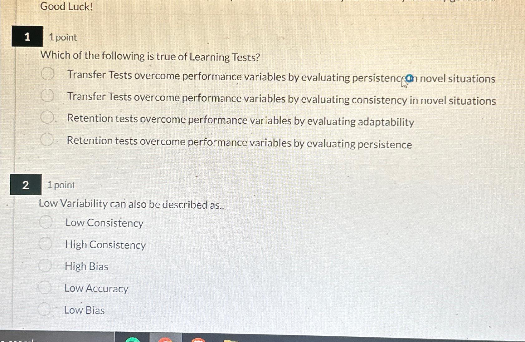 Solved Good Luck!11 ﻿pointWhich of the following is true of | Chegg.com