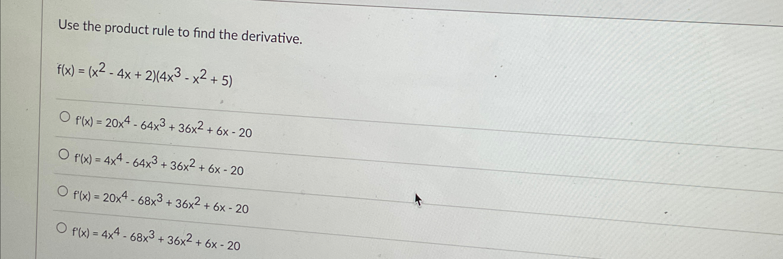 Solved Use the product rule to find the | Chegg.com