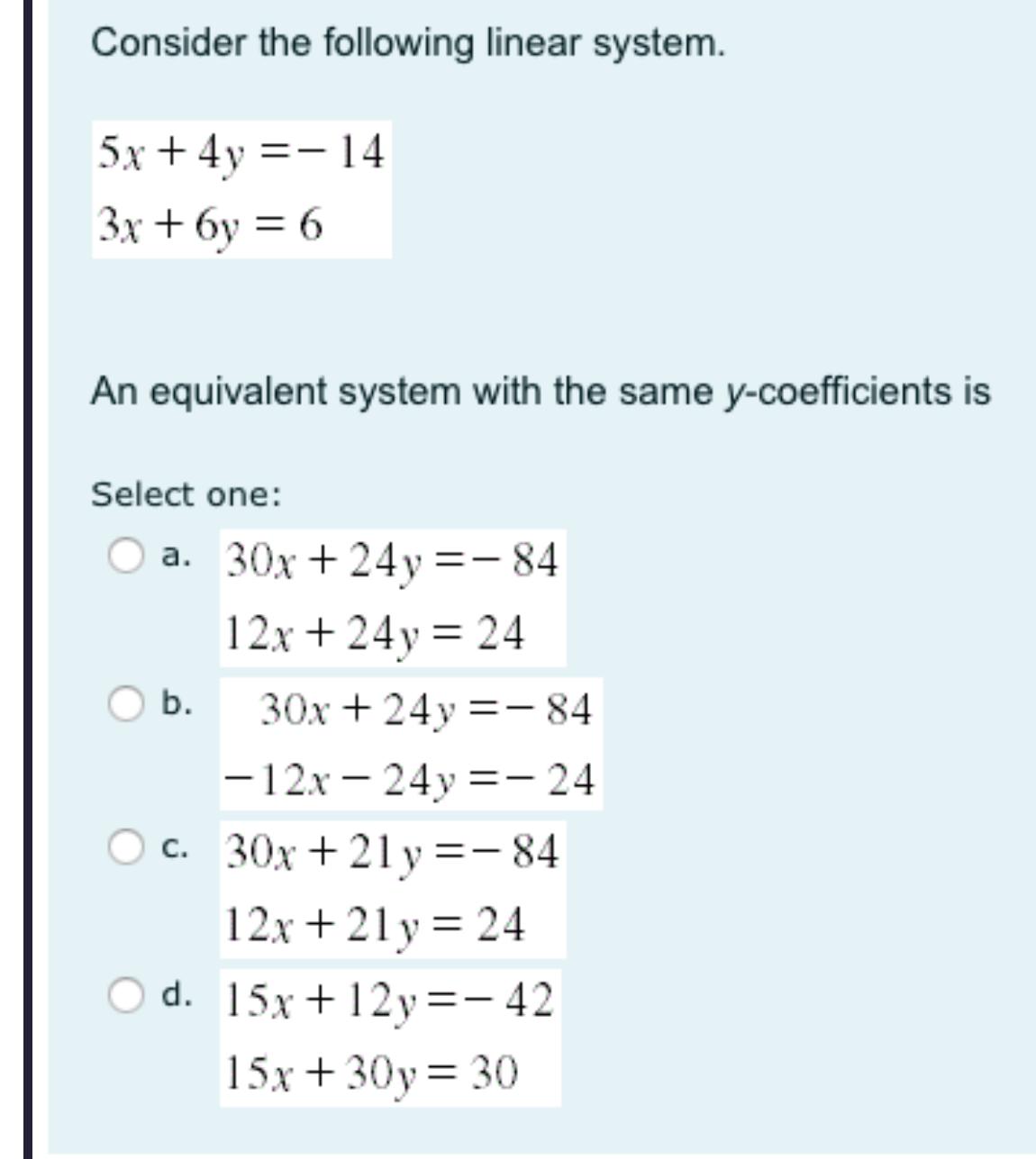 Solved Consider the following linear | Chegg.com