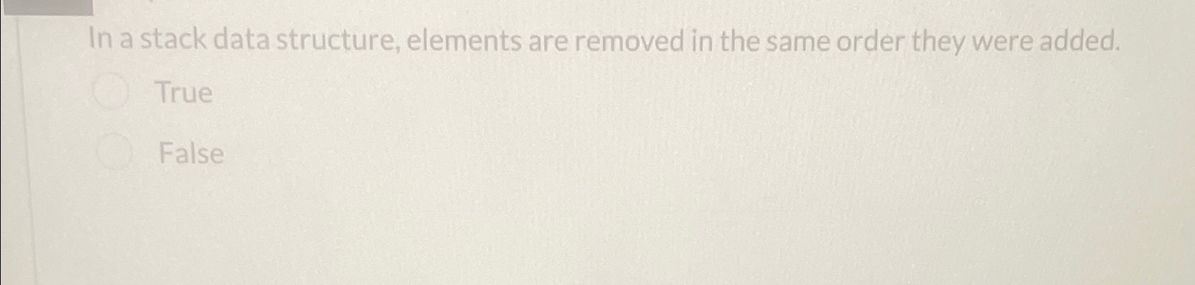 Solved In a stack data structure, elements are removed in | Chegg.com