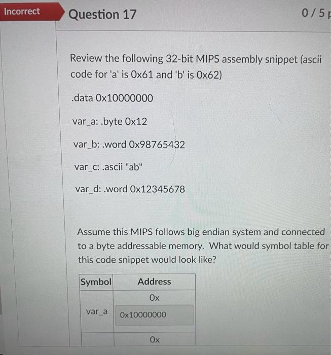 Solved Assume this MIPS follows big endian system and | Chegg.com