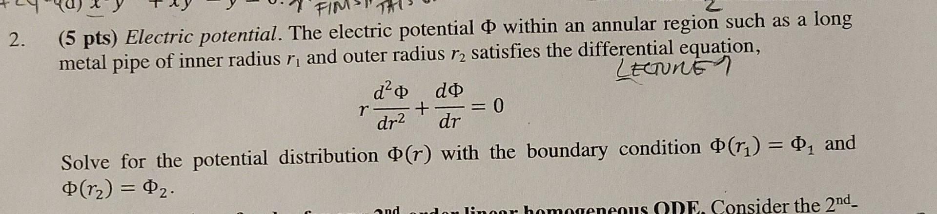 Solved Solve for the potential distribution phi(r) with | Chegg.com