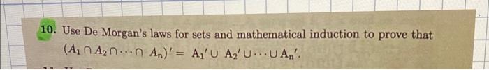 Solved (A1∩A2∩⋯∩An)′=A1′∪A2′∪⋯∪An′20. If A∩B=A∩C, then B=C. | Chegg.com