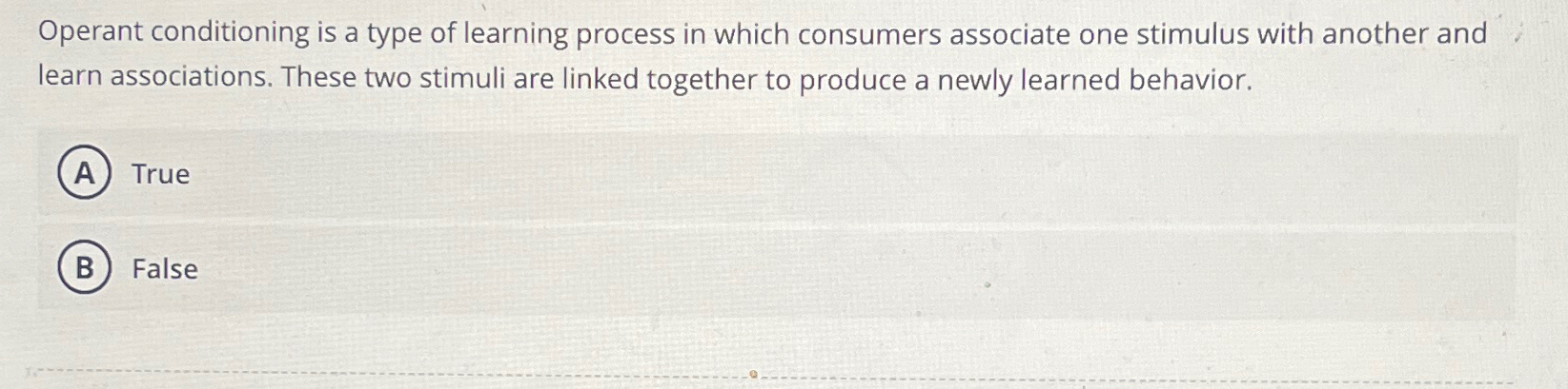Solved Operant conditioning is a type of learning process in | Chegg.com