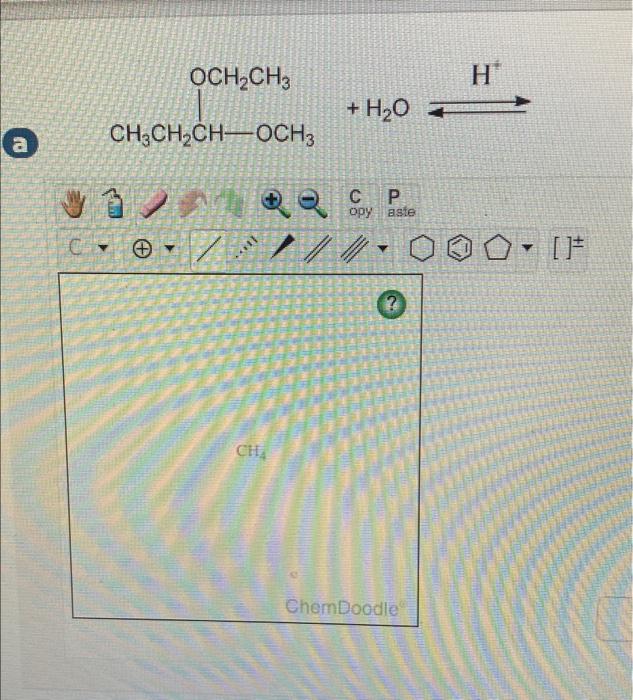 Solved OCH2CH3 H + H2O + a а CH3CH2CH-OCH3 va с P opy aste | Chegg.com