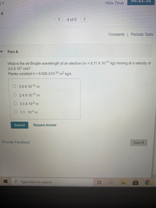 Solved 27 Hide Timer 4 Constants Periodic Table | Chegg.com